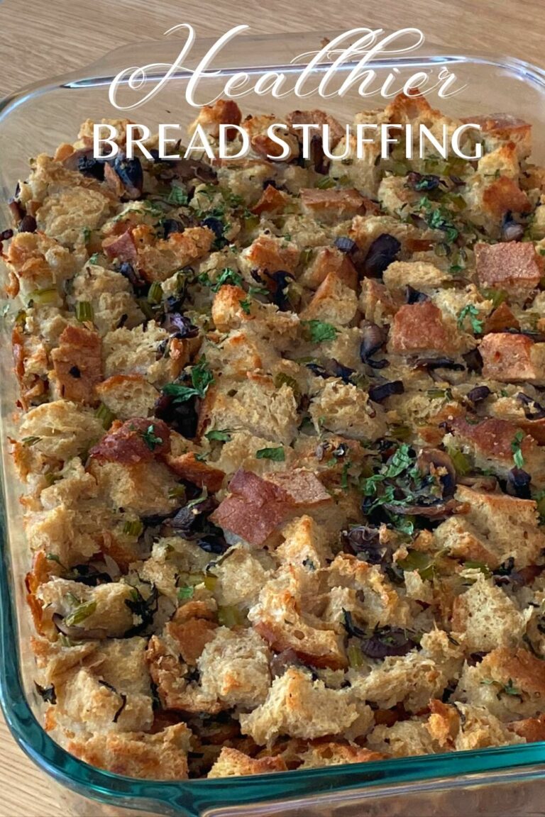 Healthier Bread Stuffing - Lower Calorie Option - My Favorite F Word