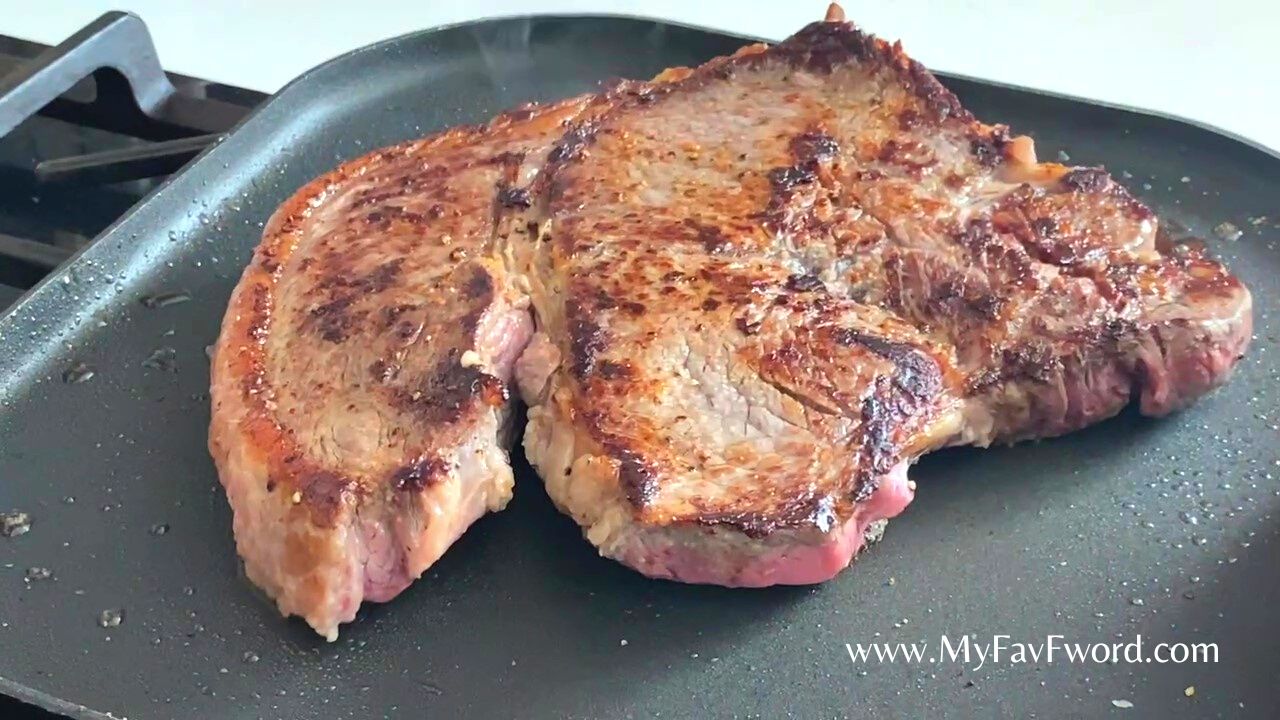 How to cook steak in a pan without butter or oil - My Favorite F Word