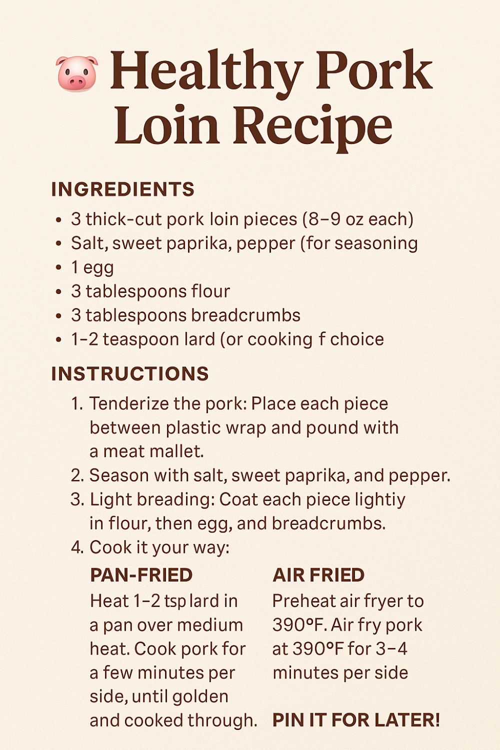 Healthy Pork Loin Recipe (Crispy, Juicy & High Protein!) - My Favorite ...